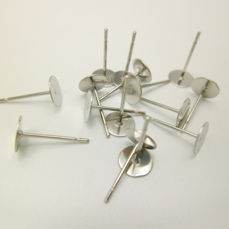 200pcs Stainless Steel Flat Back Earring Studs Flat Pad - Etsy