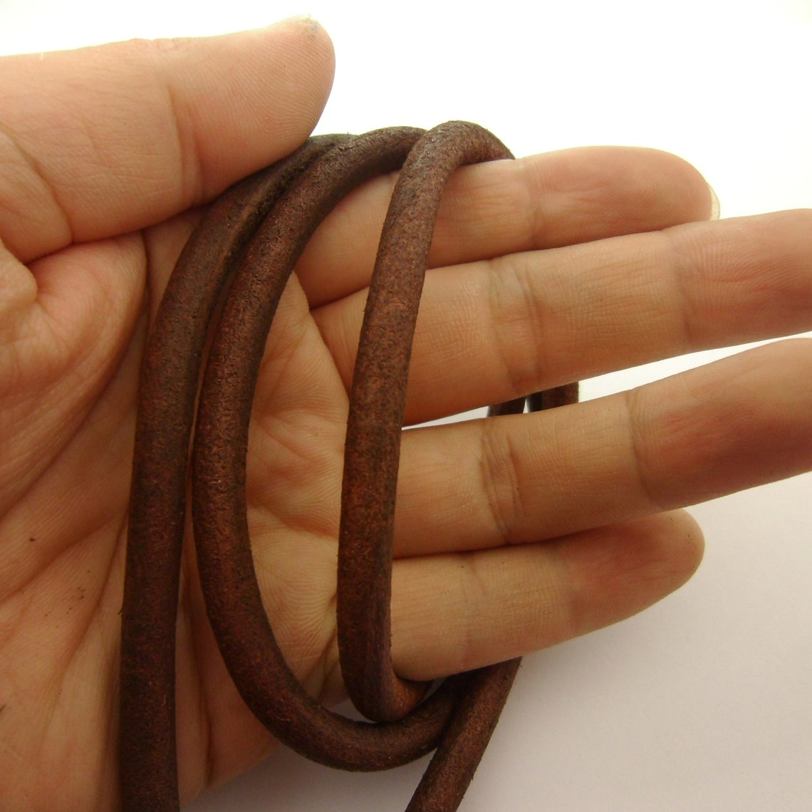 6 Feet 2 Meters Natural Chunky Bold Thick Dark Brown Leather Etsy