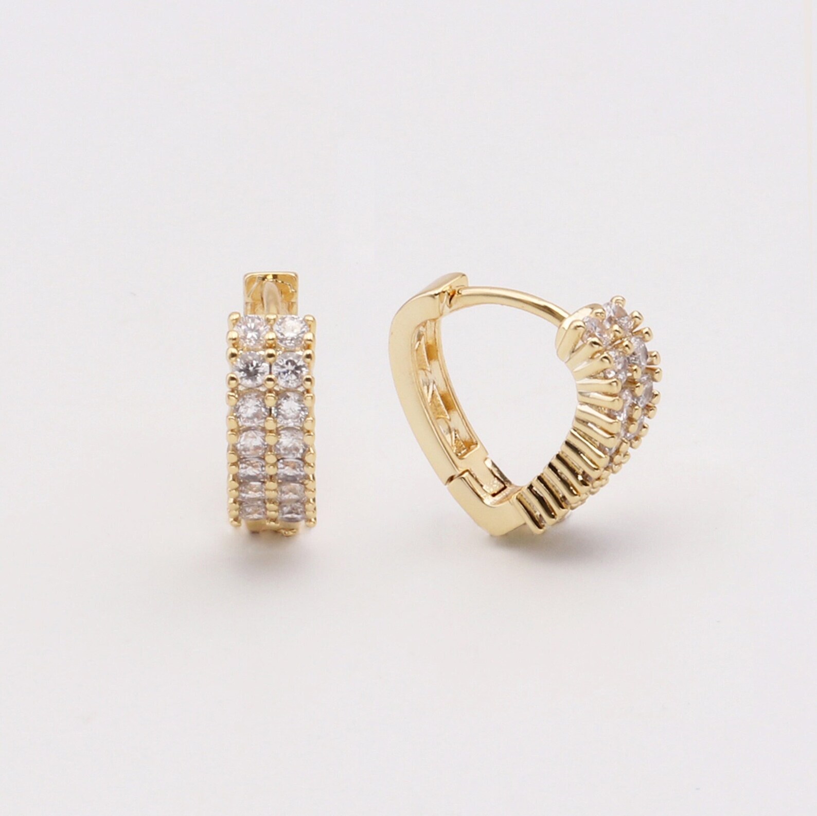 Custom Handmade 1 Pair Delicacy 18kt Gold Filled High Quality Double ...