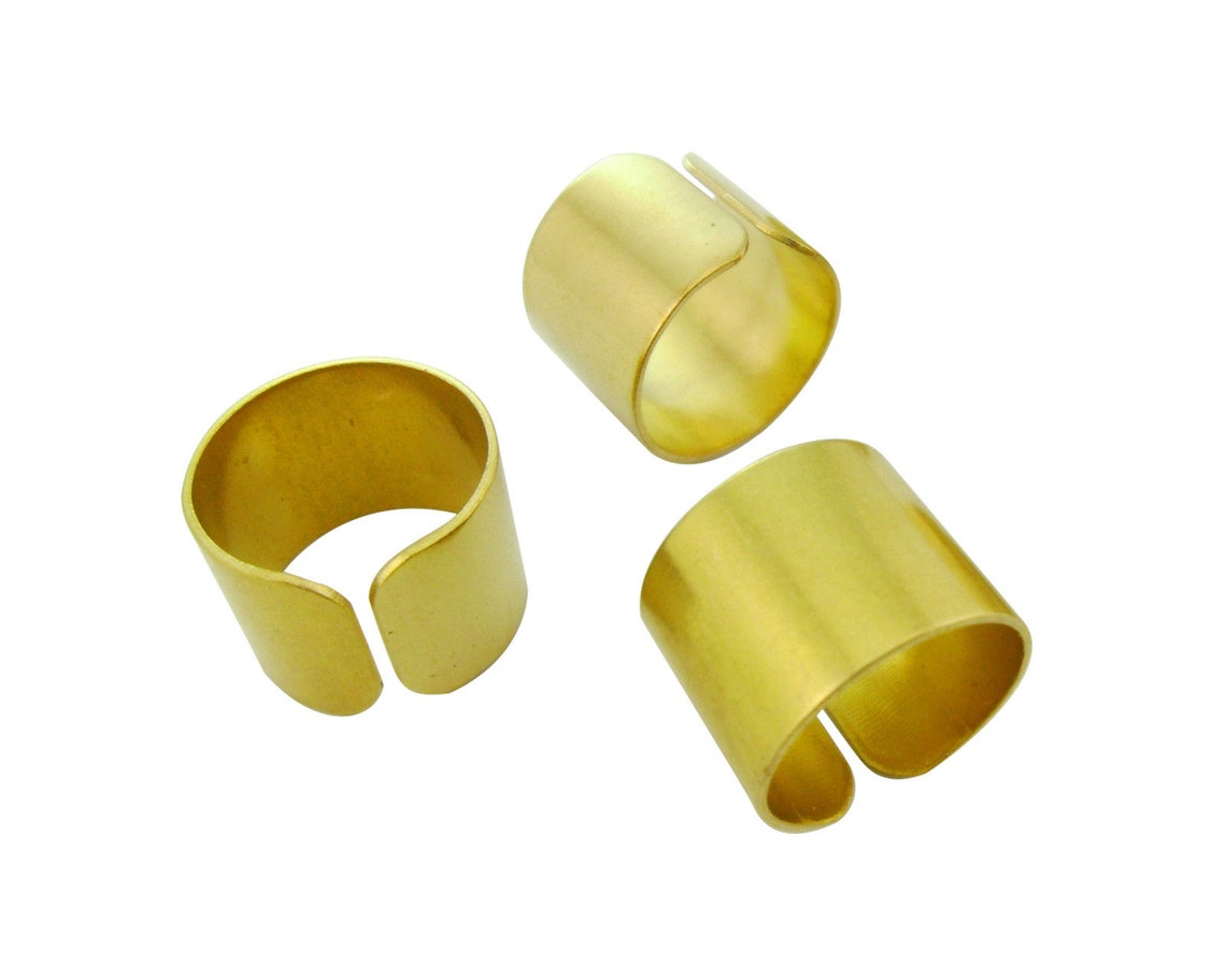 10pcs 19mm Round Wide Tube Rings Blanks Bases Raw Brass | Etsy