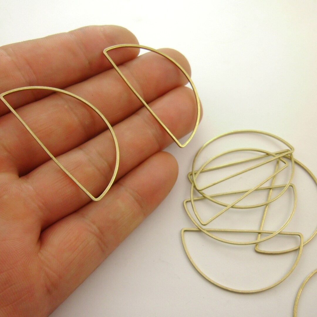 20pcs 45x23mm Versatile Large Half Circle Raw Brass Frame Link ...