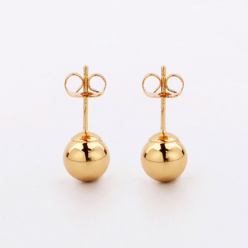 Custom Handmade 1 Pair Delicate 16k Gold Filled Big Ball Thick - Etsy