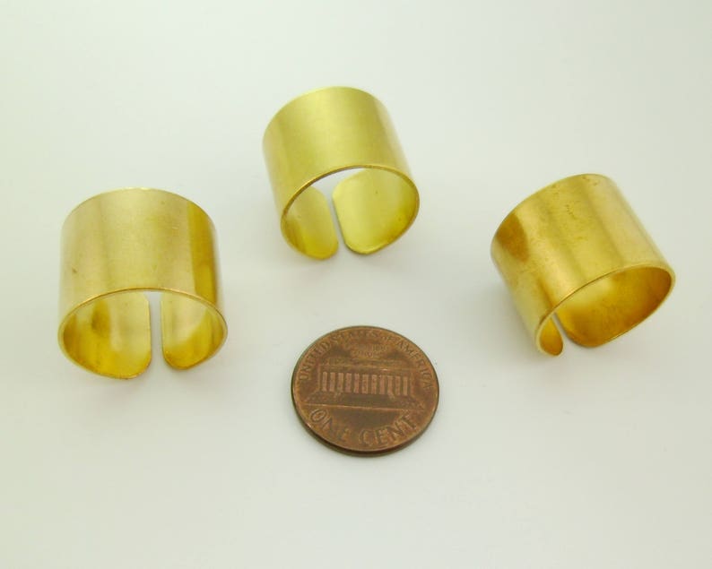 10pcs 19mm Round Wide Tube Rings Blanks Bases Raw Brass - Etsy