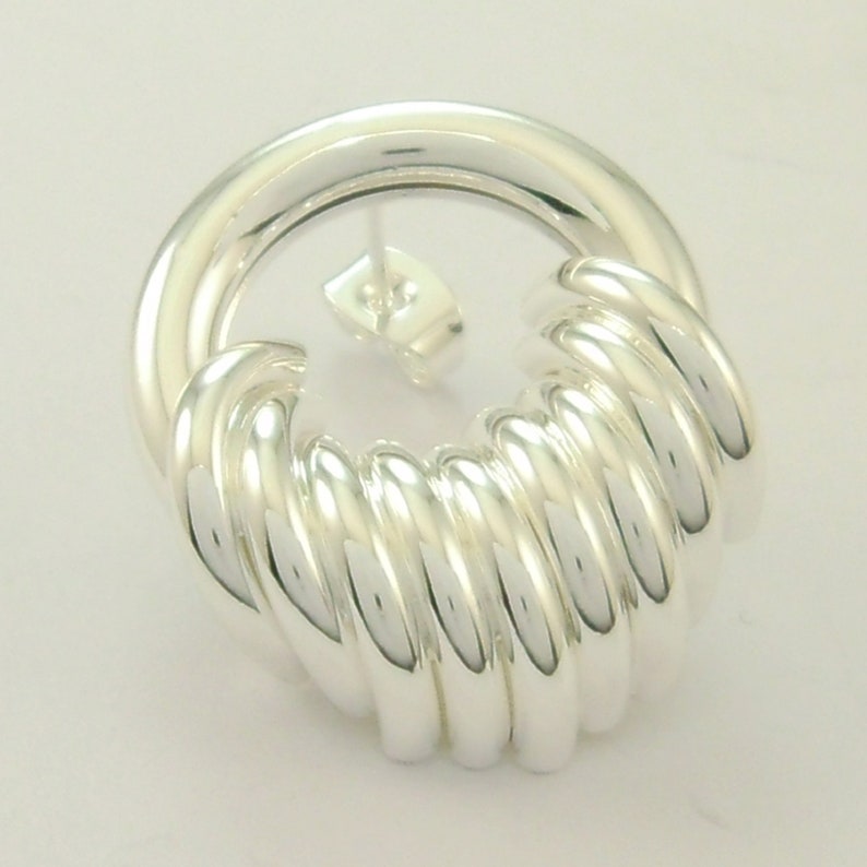 Handmade 1 Pair Multi Hoops Rings Ear Studs Chunky Silver - Etsy