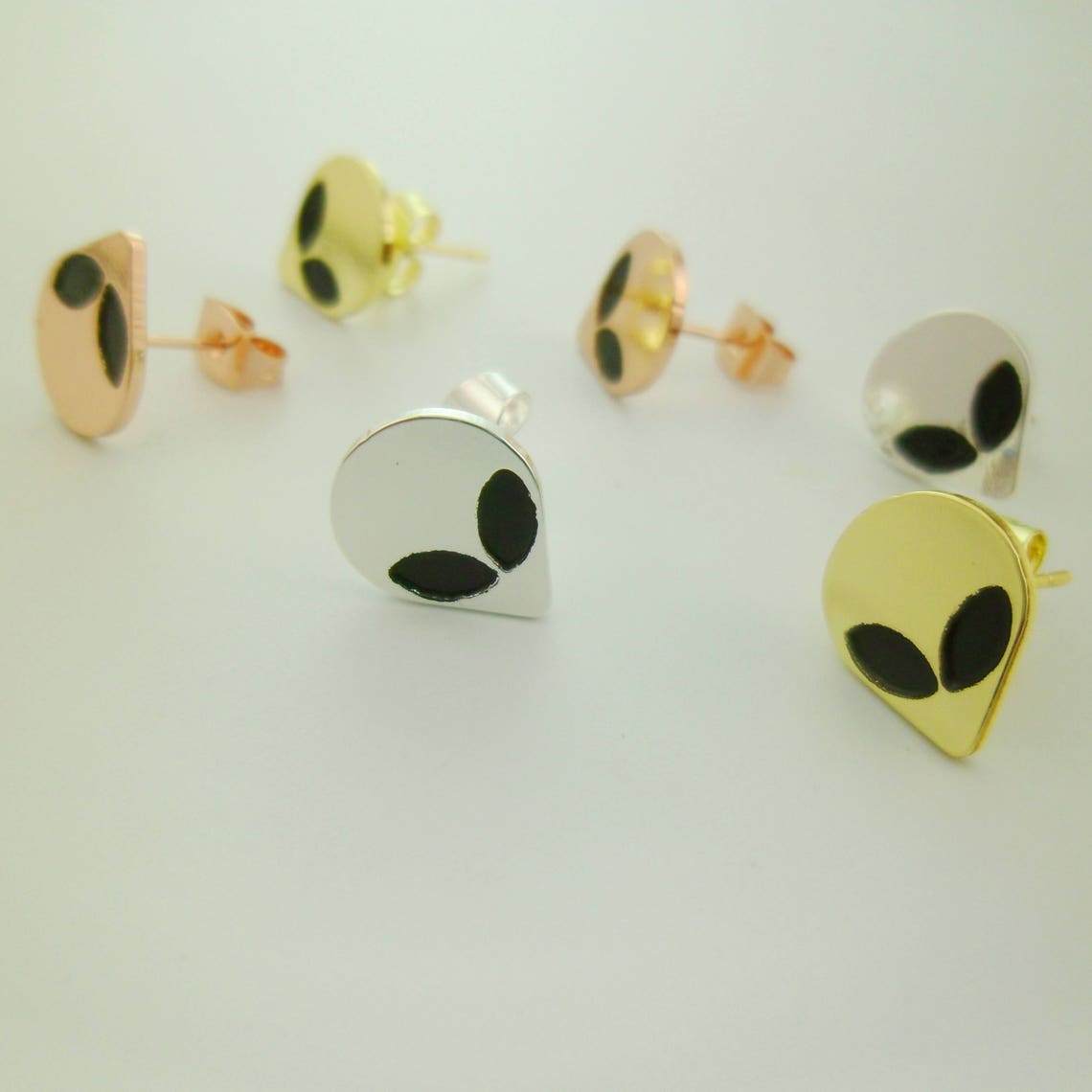 Handmade & Unique Gifts 4pcs Dainty Cool Alien Gold Silver - Etsy