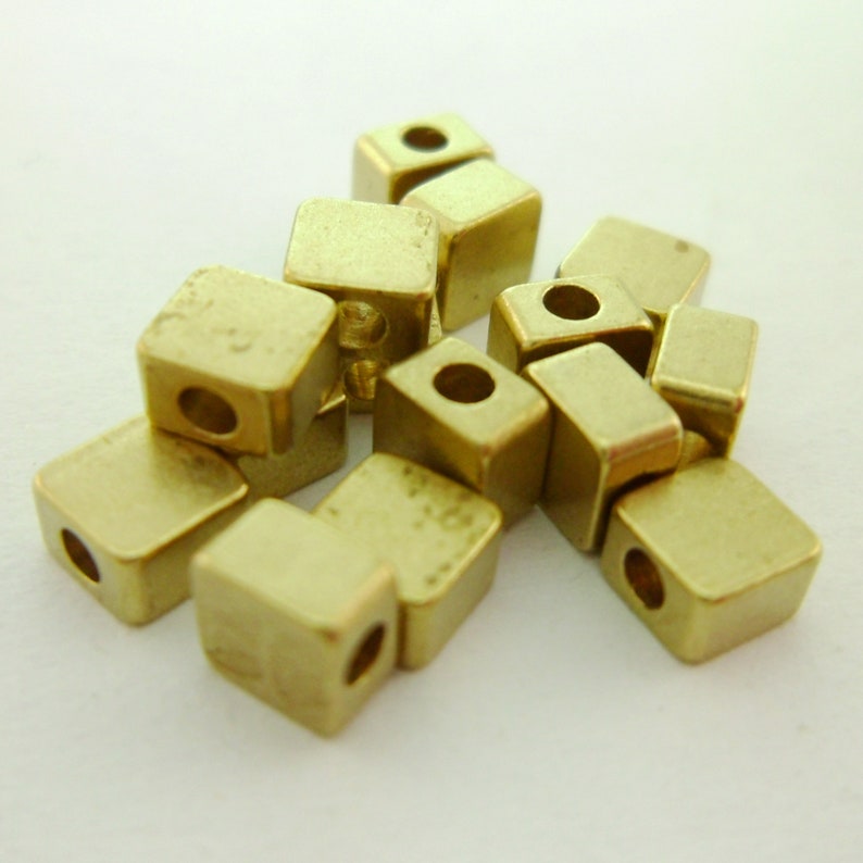 30pcs Square Rounded Corner Raw Brass Geometry Flat Beads Spacers for ...