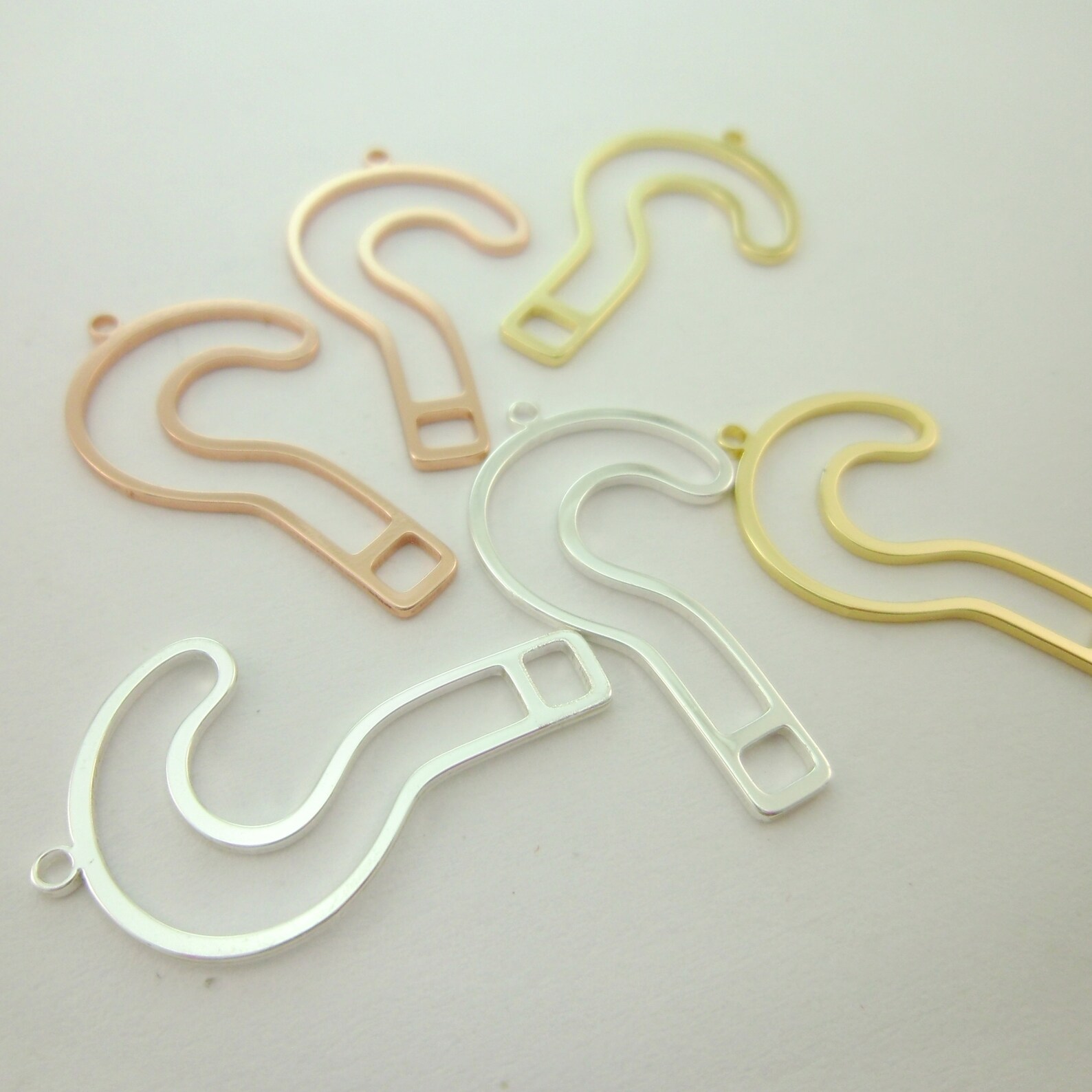 5pcs Gold Silver Rose Gold Question Mark Hollow Handcrafted - Etsy