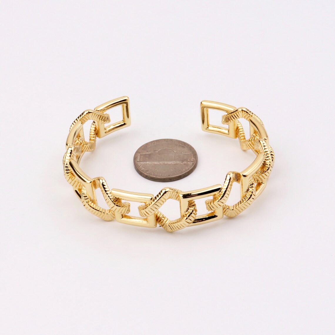 Custom Handmade 1pcs Delicate 18k Gold Filled Geometry Hollow Bold ...