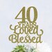40 Years Loved and Blessed Cake Topper, 40 Cake Topper, Birthday Cake ...