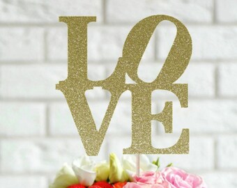 Love cake topper | Etsy