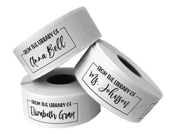 Custom Book Labels, From the Library of Stickers, Stack of Book ...