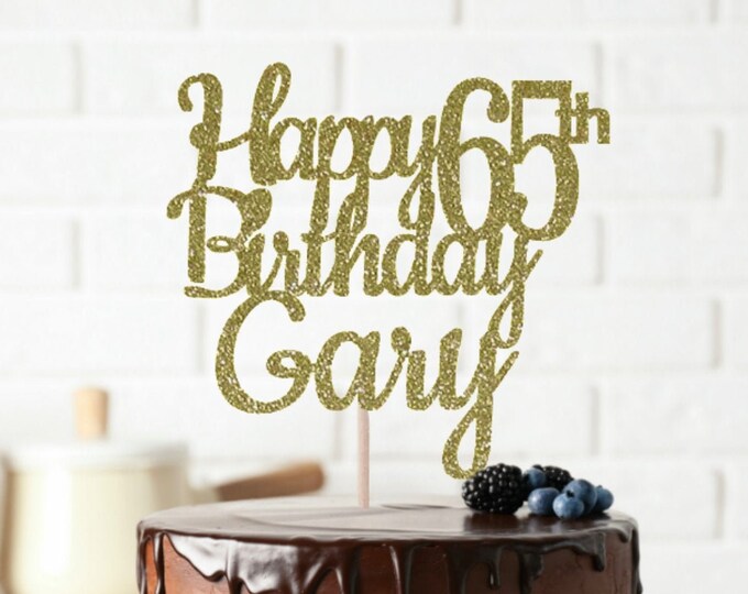 Aloha 65 Cake Topper, Happy 65th Cake Topper, Aloha Topper, Luau Cake ...