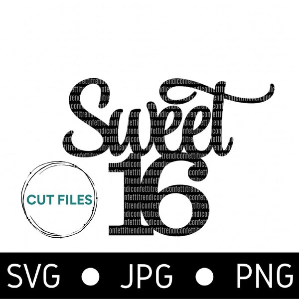 Sweet 16 Svg - Etsy