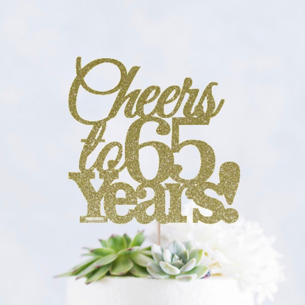 Happy 65th Anniversary Cake Topper - Etsy