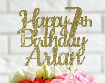 Birthday Cake Topper, Cake Topper, 7th Birthday Cake Topper, Birthday ...