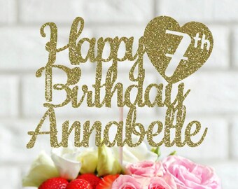 Birthday Cake Topper, Cake Topper, 7th Birthday Cake Topper, Birthday ...