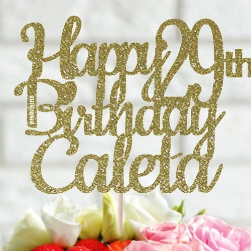 ANY NAME Happy 29th Birthday Cake Topper Birthday Cake - Etsy Canada