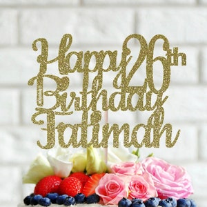 ANY NAME Happy 26th Birthday Cake Topper, 26th Birthday, Birthday Cake ...