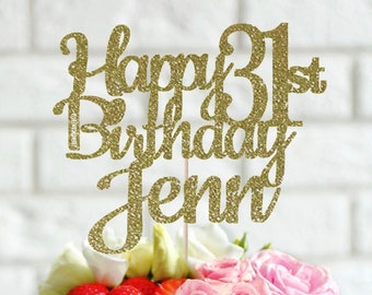 Happy 31st Cake Topper - Etsy