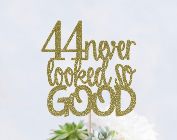 Forty Four Cake Topper, 44 Cake Topper, Fortyfour Cake Topper, Happy ...