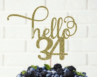 34 Cake Topper | Etsy