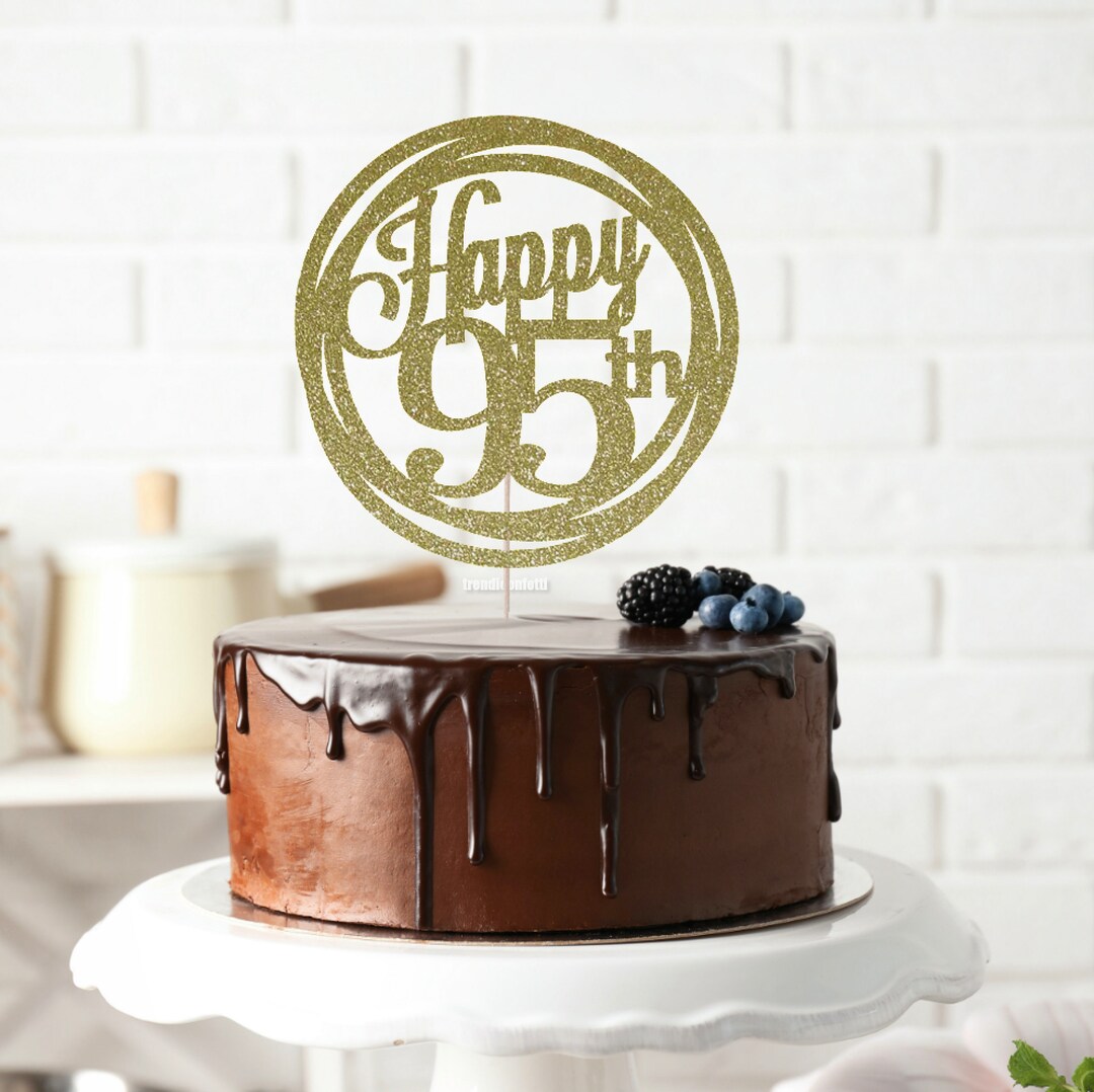 Happy 95th Cake Topper, Happy 95th Birthday Cake Topper, Birthday Cake ...