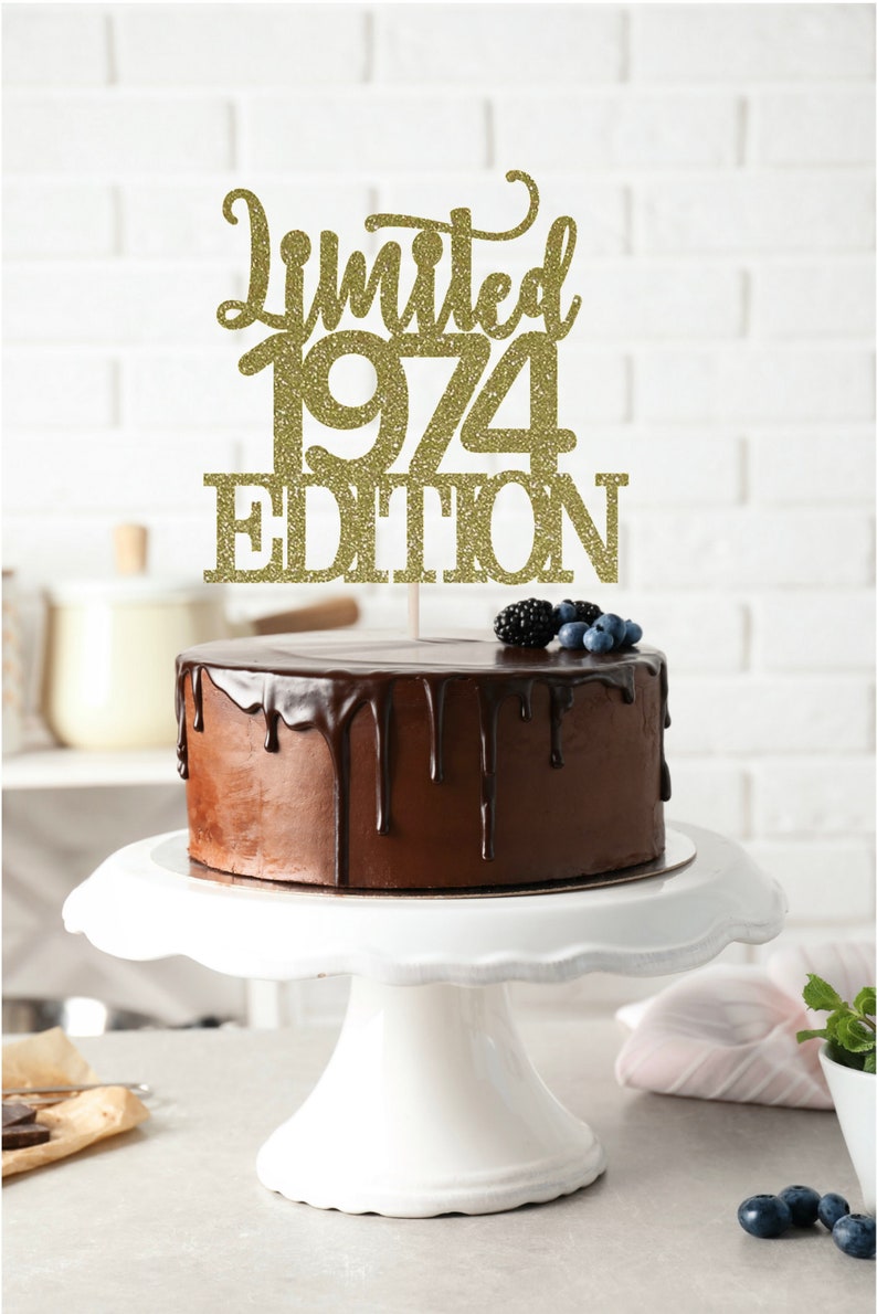 Limited 1974 Edition Cake Topper Birth Year Cake Topper 45th | Etsy