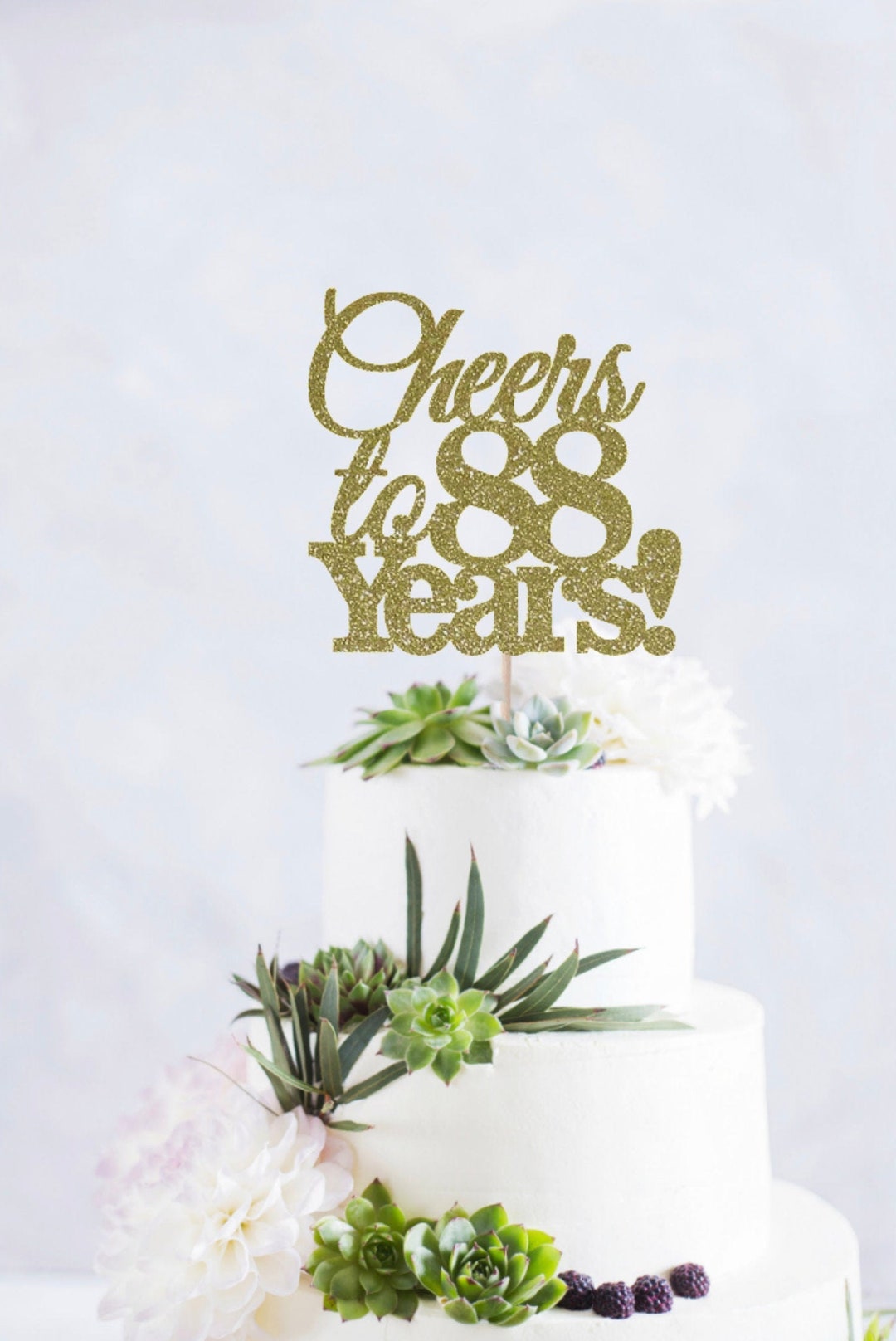 Cheers to 88 Years! Cake Topper, 88th Birthday Cake Topper, Happy 88th ...