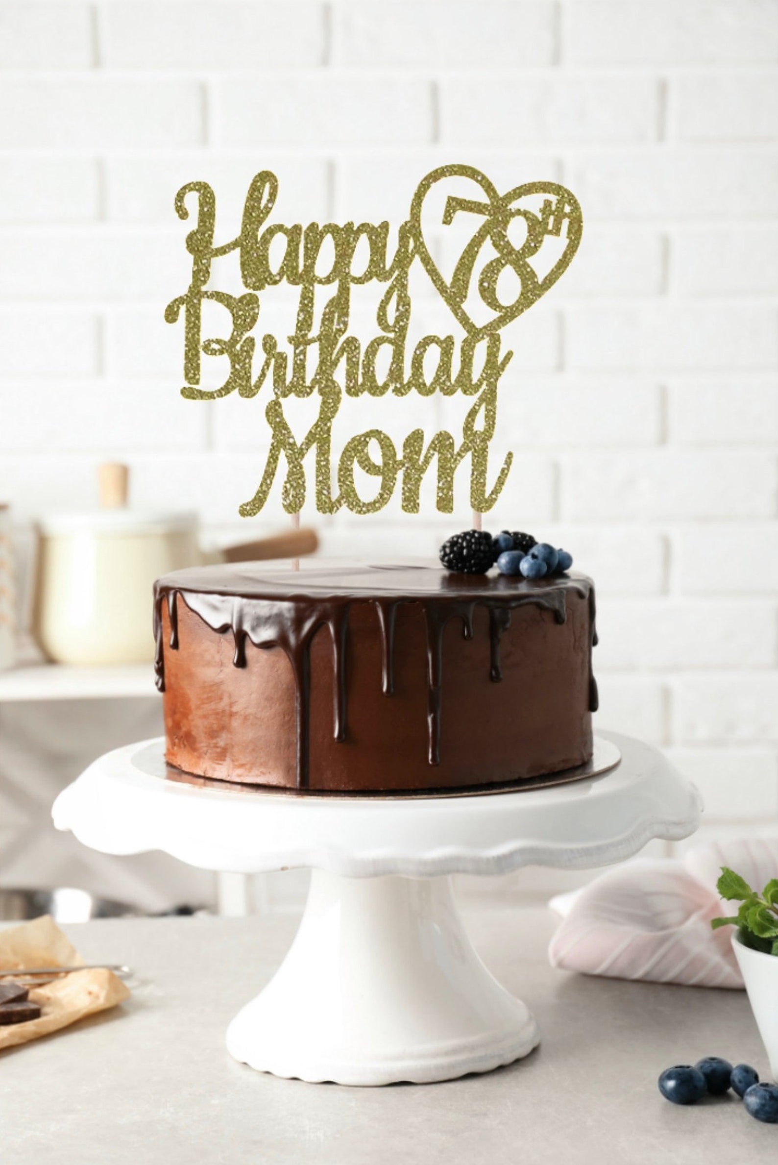 ANY NAME Happy 78th Birthday Cake Topper 78th Birthday Cake | Etsy