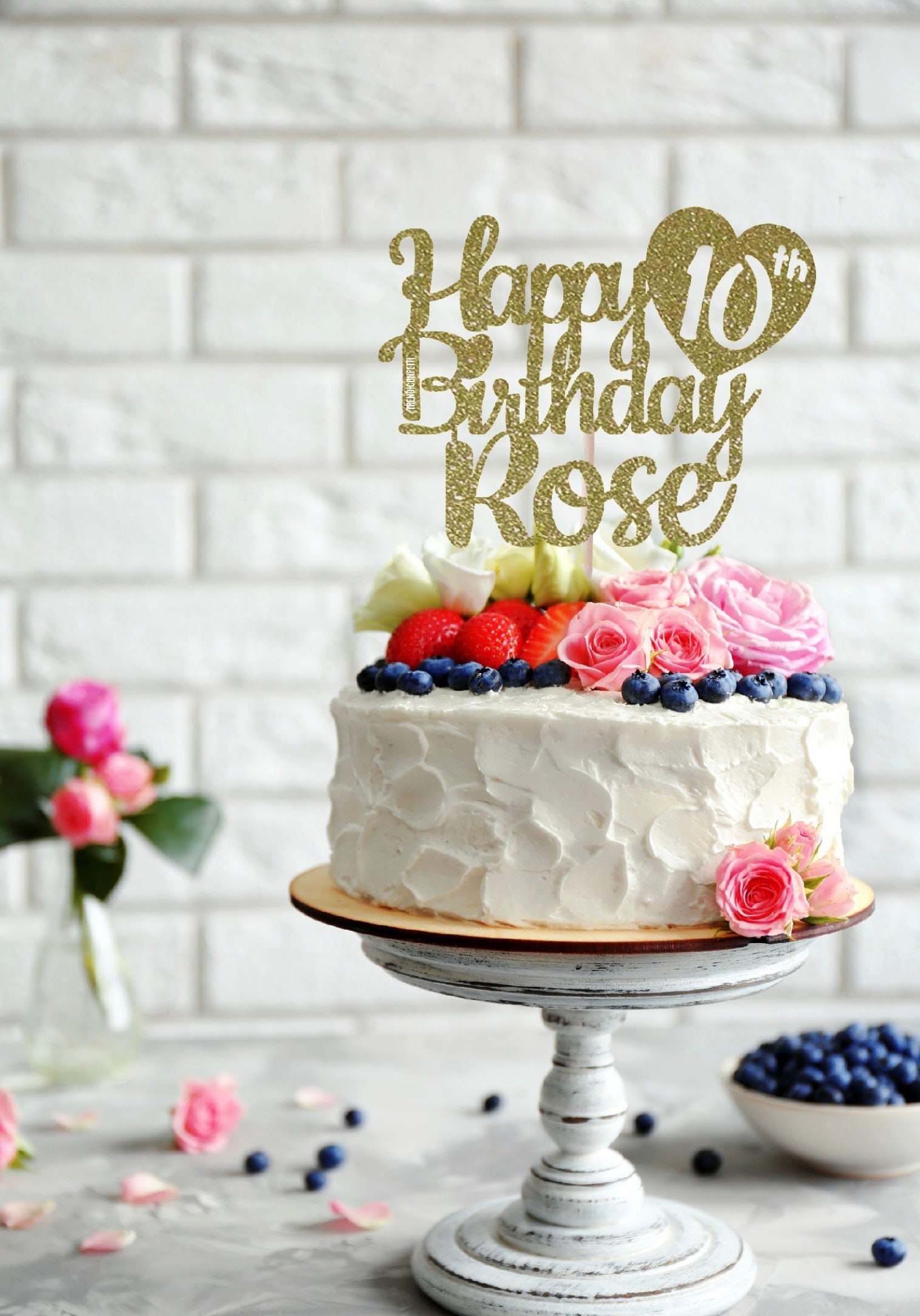 ANY NAME Happy 10th Birthday Cake Topper Birthday Cake - Etsy Canada