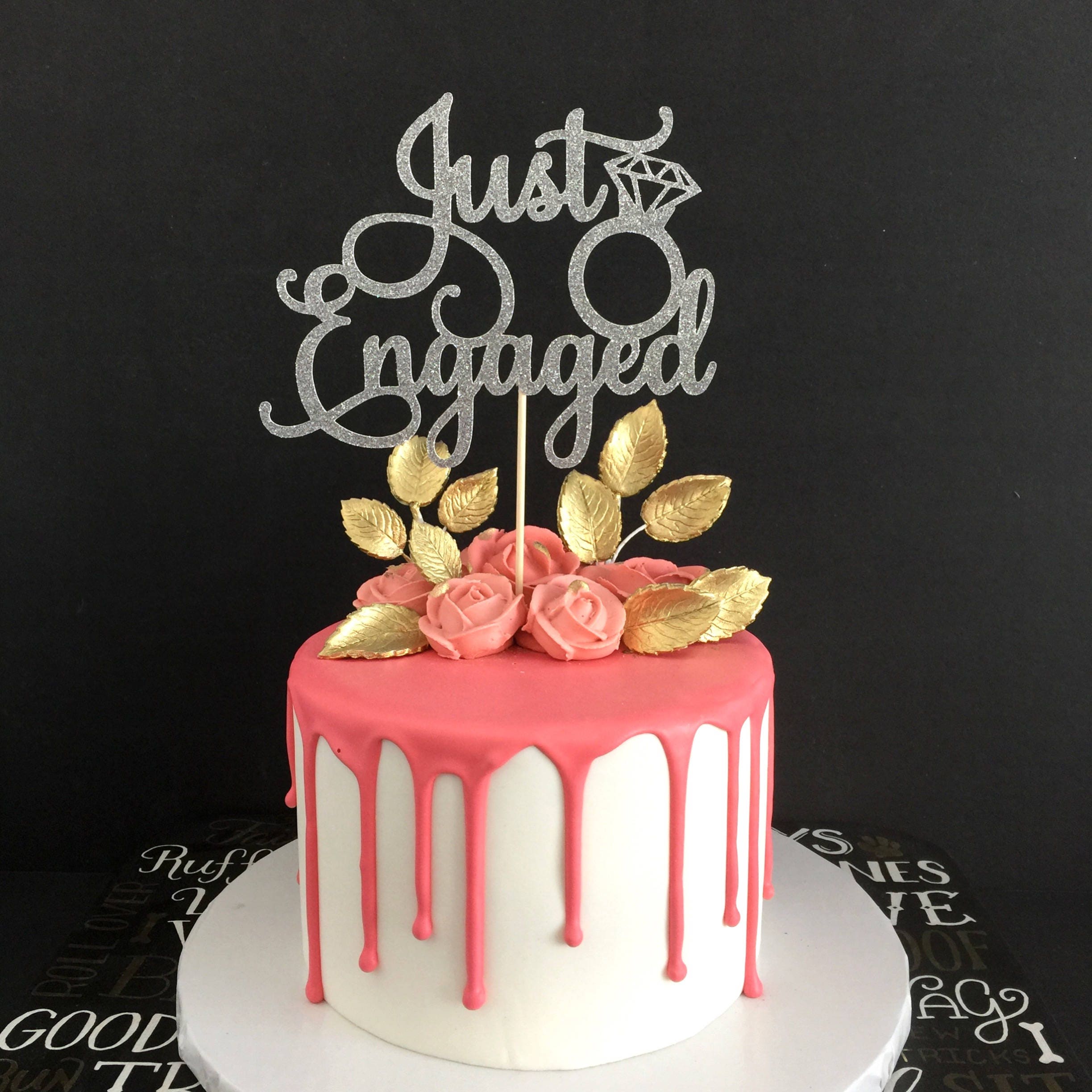 Just Engaged Cake Topper We're Engaged Cake Topper | Etsy