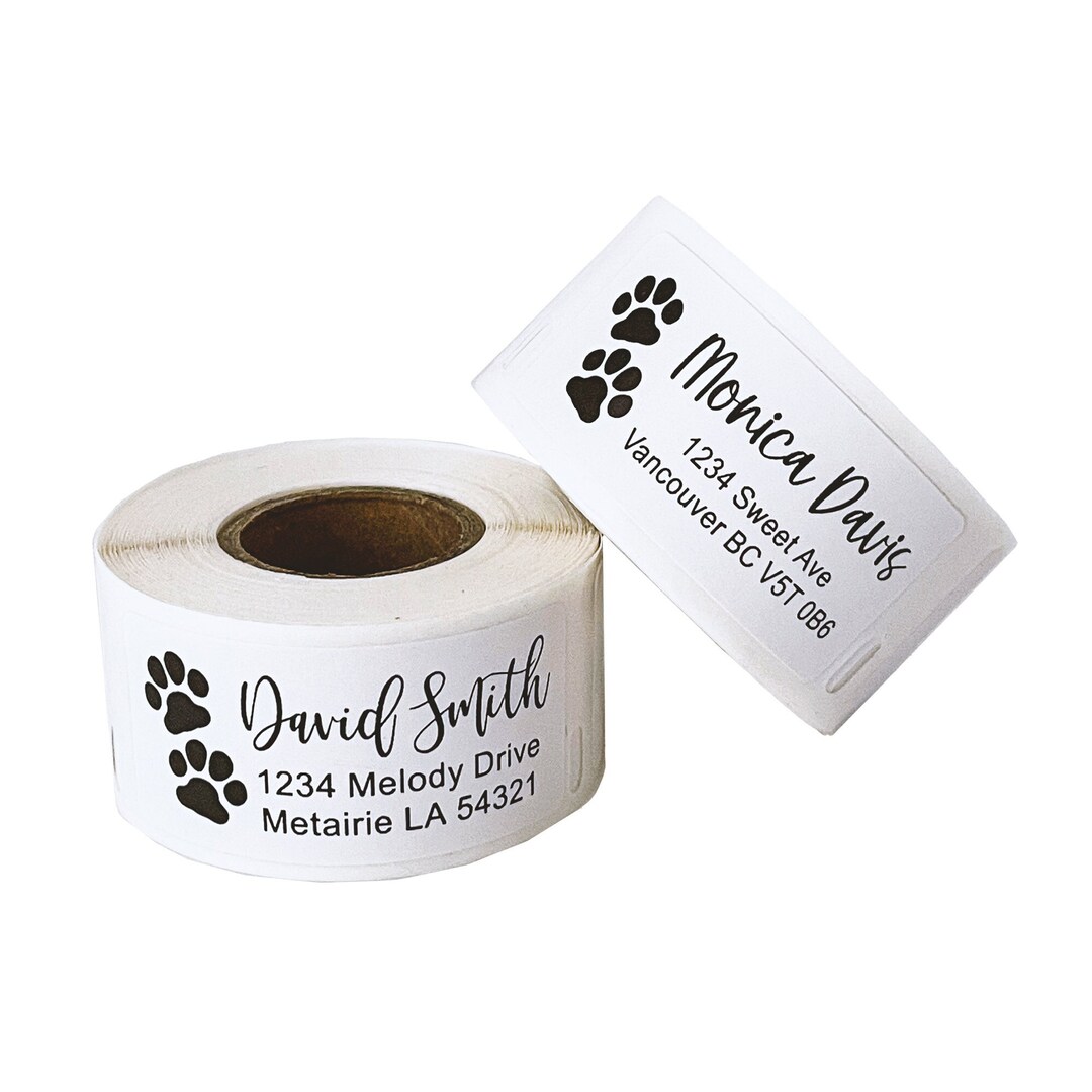 Paw Print Return Address Labels | Dog Paw Print, Wedding Address Labels ...