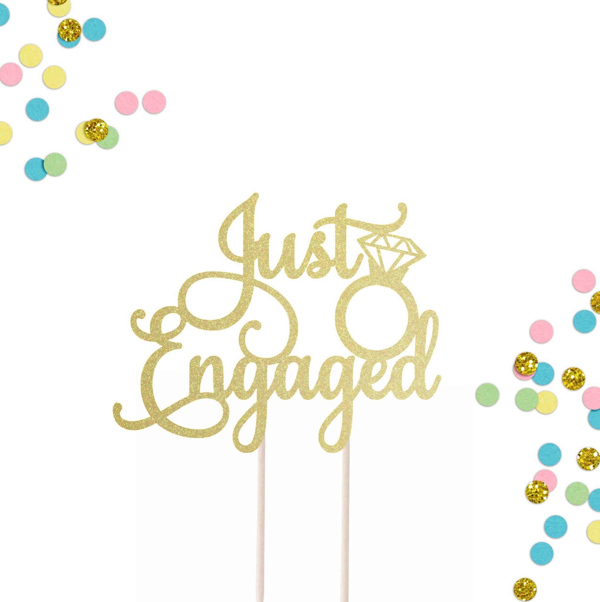 Just Engaged Cake Topper We're Engaged Cake Topper | Etsy Canada