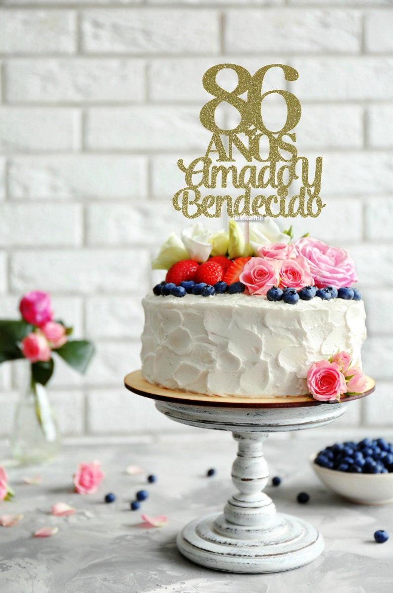 86 Anos Amado y Bendecido 86 Years Loved Cake Topper 86th | Etsy