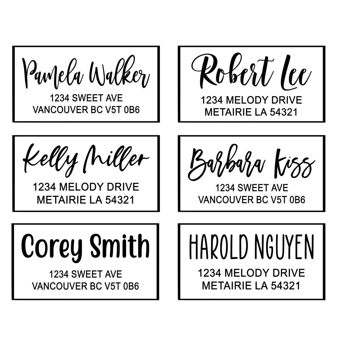 100 Address Label Stickers | Personalized Name Labels, Wedding Address ...