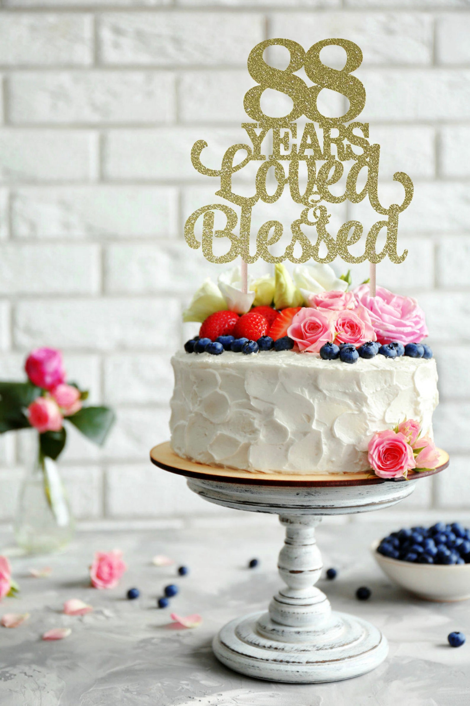 88 Years Loved and Blessed Cake Topper 88 Cake Topper | Etsy Canada