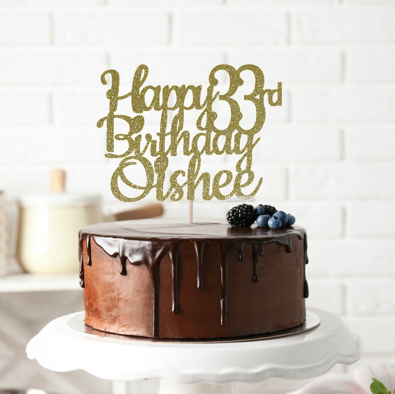 ANY NAME Happy 33rd Birthday Cake Topper Birthday Cake - Etsy