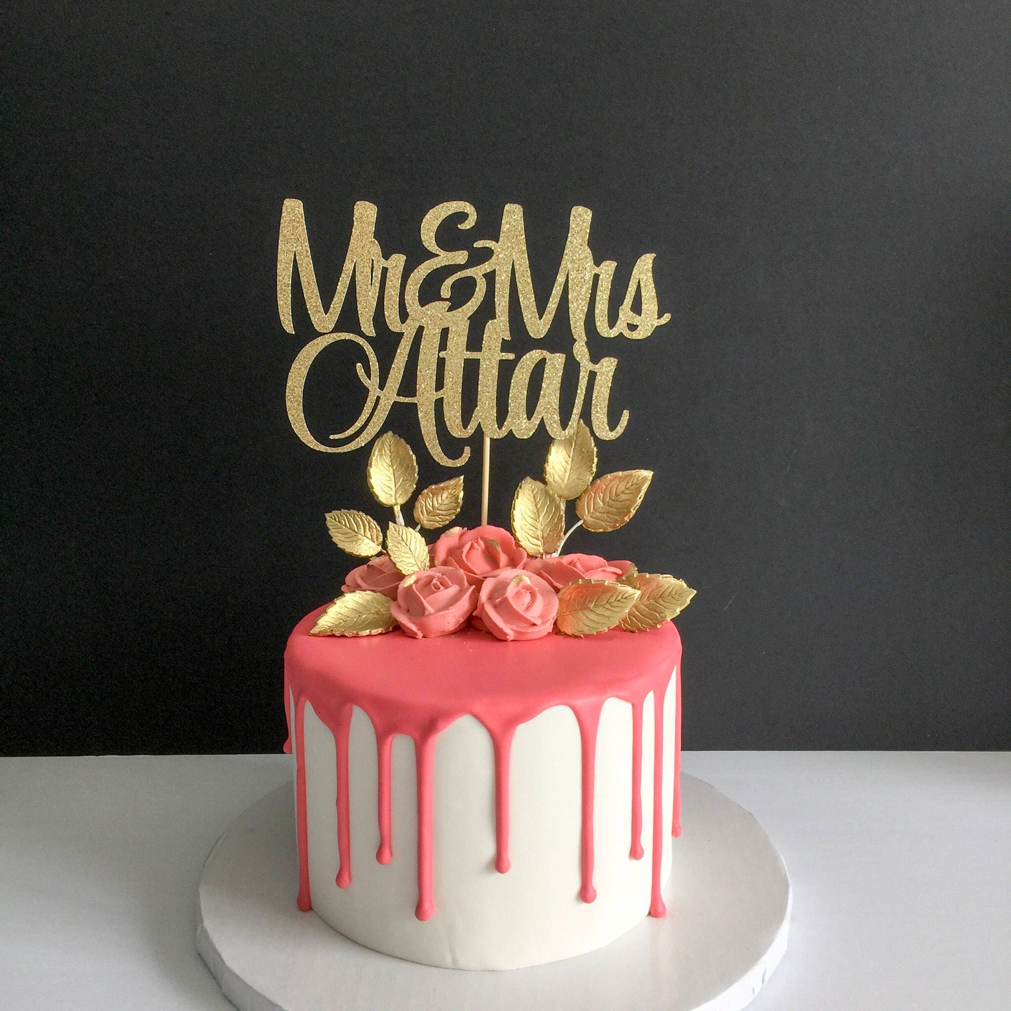Personalized Mr And Mrs Cake Topper Mr And Mrs Cake Topper Etsy
