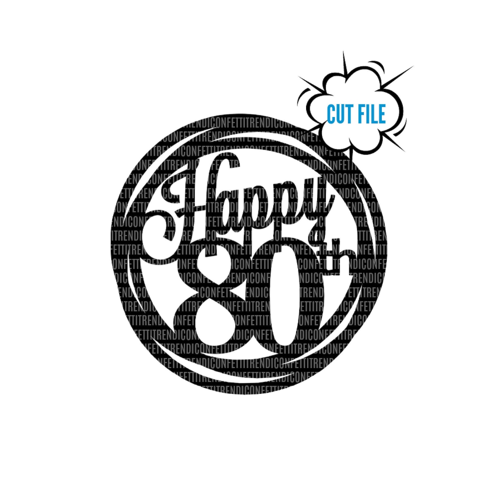 Feliz 80th SVG Birthday svg 80 Years Loved 80 Years - Etsy México