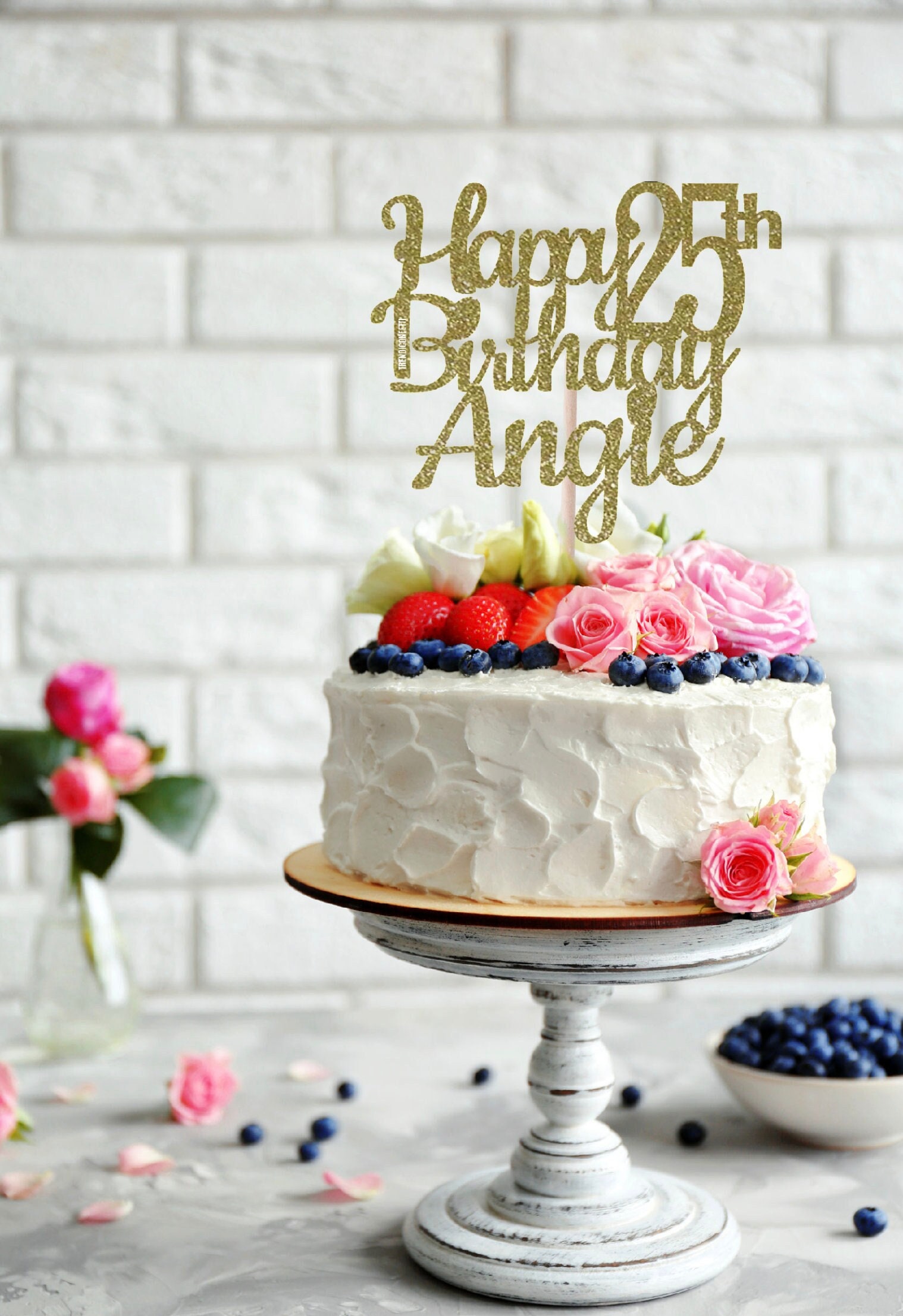 ANY NAME Happy 25th Birthday Cake Topper 25th Birthday - Etsy Canada