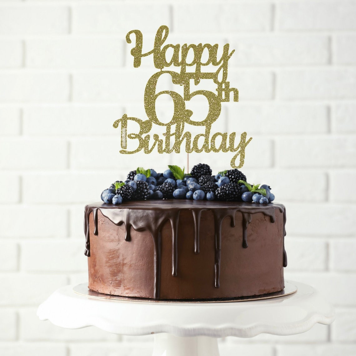 Happy 65th Birthday Cake Topper, Birthday Cake Topper, Custom Birthday ...