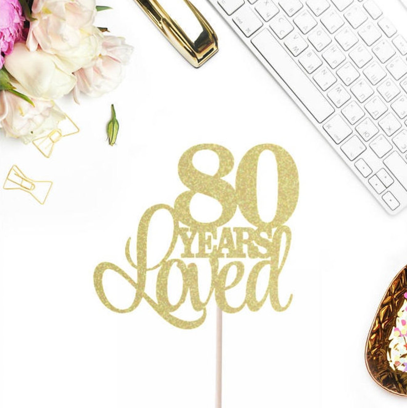 80 Years Loved Cake Topper 80th Birthday Cake Topper Happy - Etsy Canada