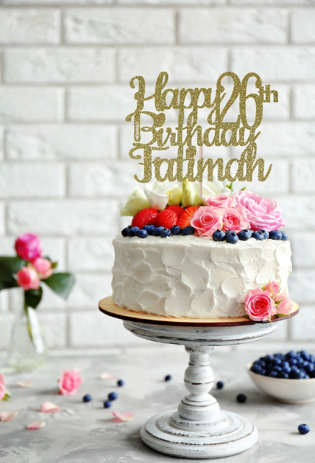 ANY NAME Happy 26th Birthday Cake Topper, 26th Birthday, Birthday Cake ...