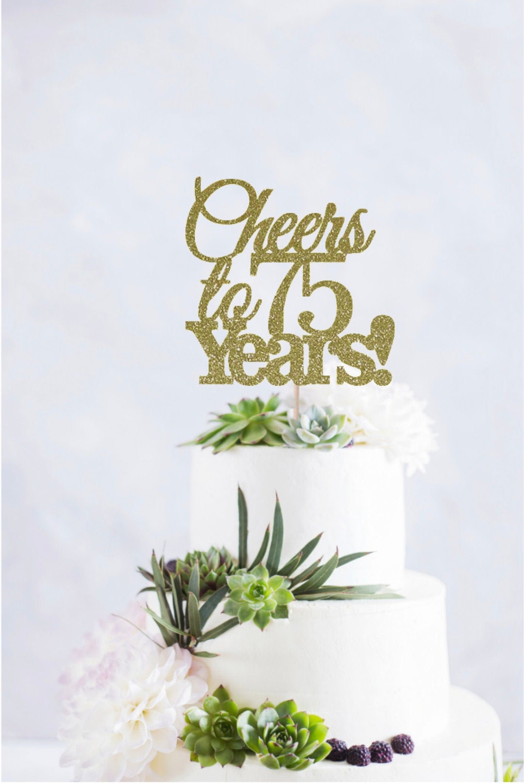 Cheers to 75 Years! Cake Topper, 75th Birthday Cake Topper, Happy 75th ...