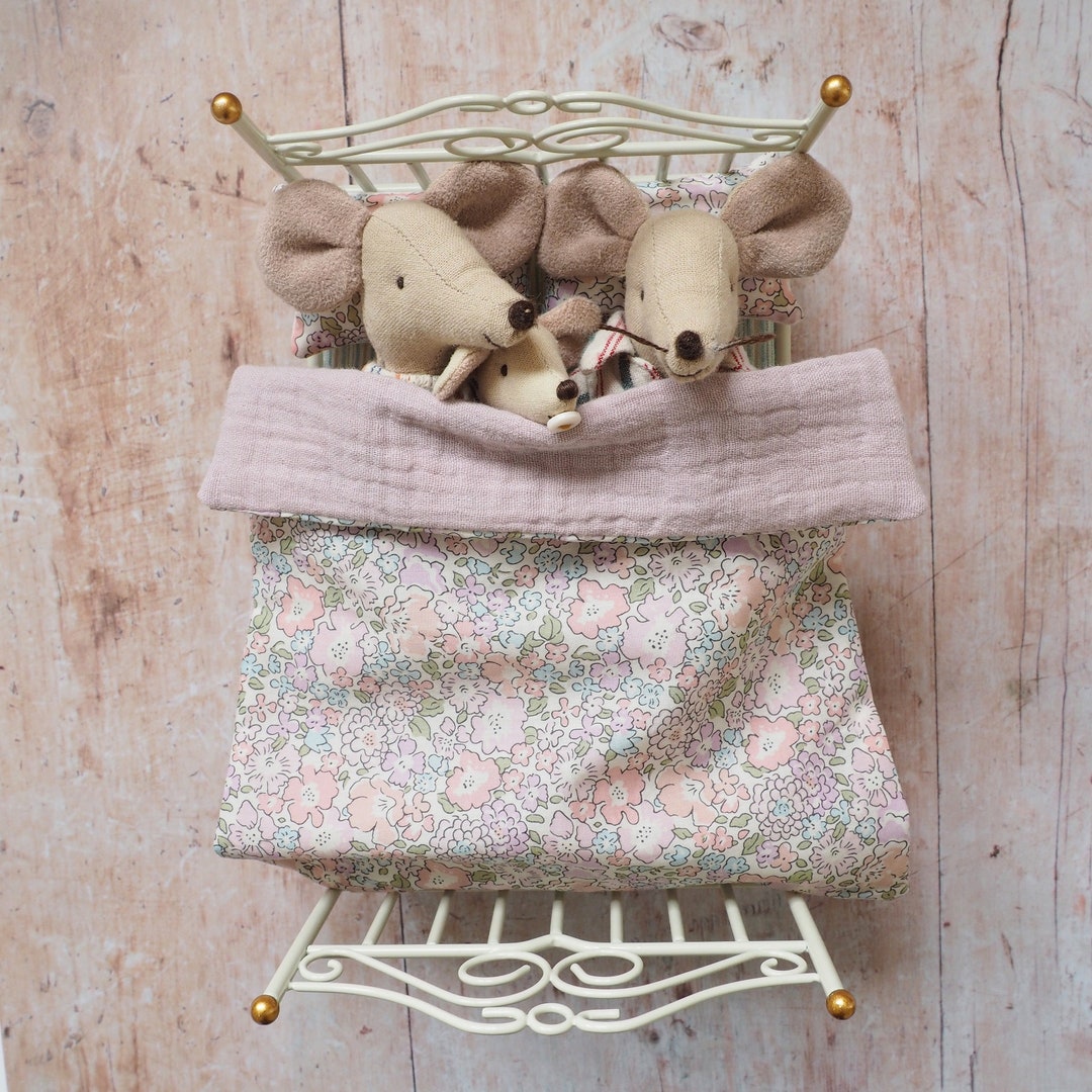 Maileg Double Bedding Set - Liberty Print - Miniature Dollhouse Double ...