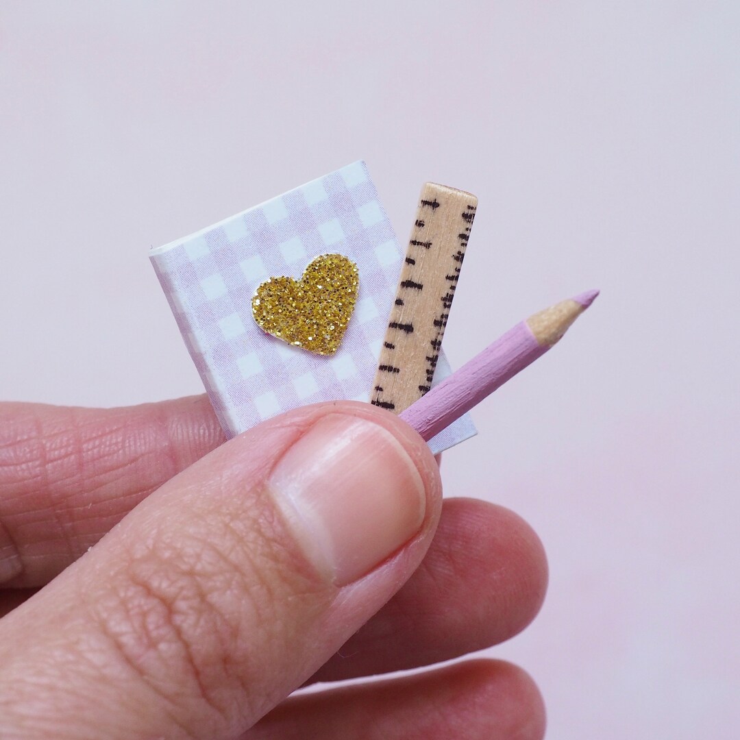 Miniature Dollhouse Stationery - Miniature Book - Miniature Pencil ...