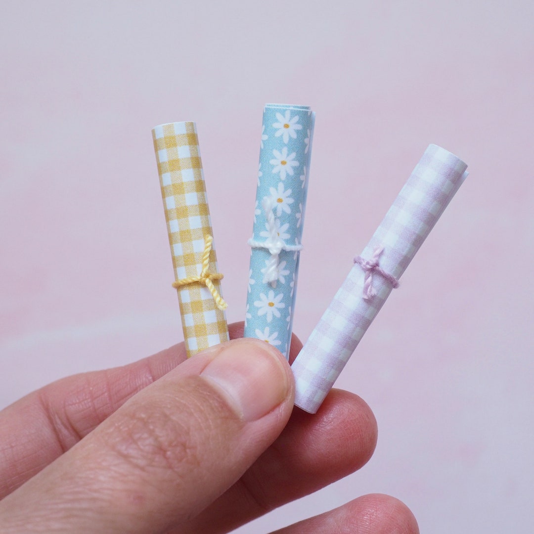 Miniature Wrapping Paper - Dollhouse Gift Wrap - Craft Room Accessories ...
