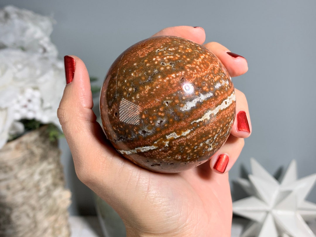 2.5 64 Mm Red Ocean Jasper Sphere, Red Ocean Jasper, Red Sea Jasper ...
