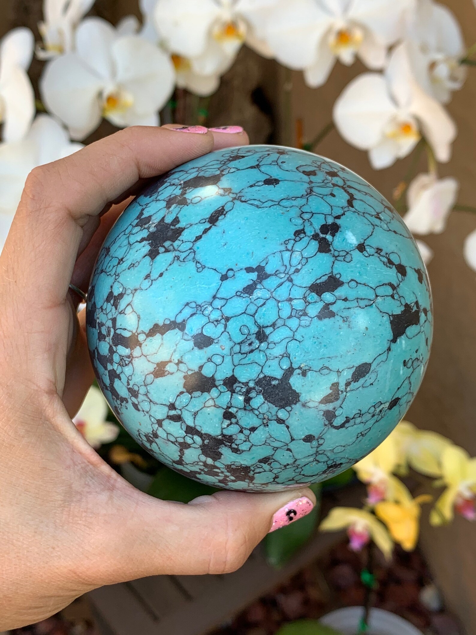 3.5 89 mm Dyed Magnesite Sphere Blue Magnesite Sphere | Etsy