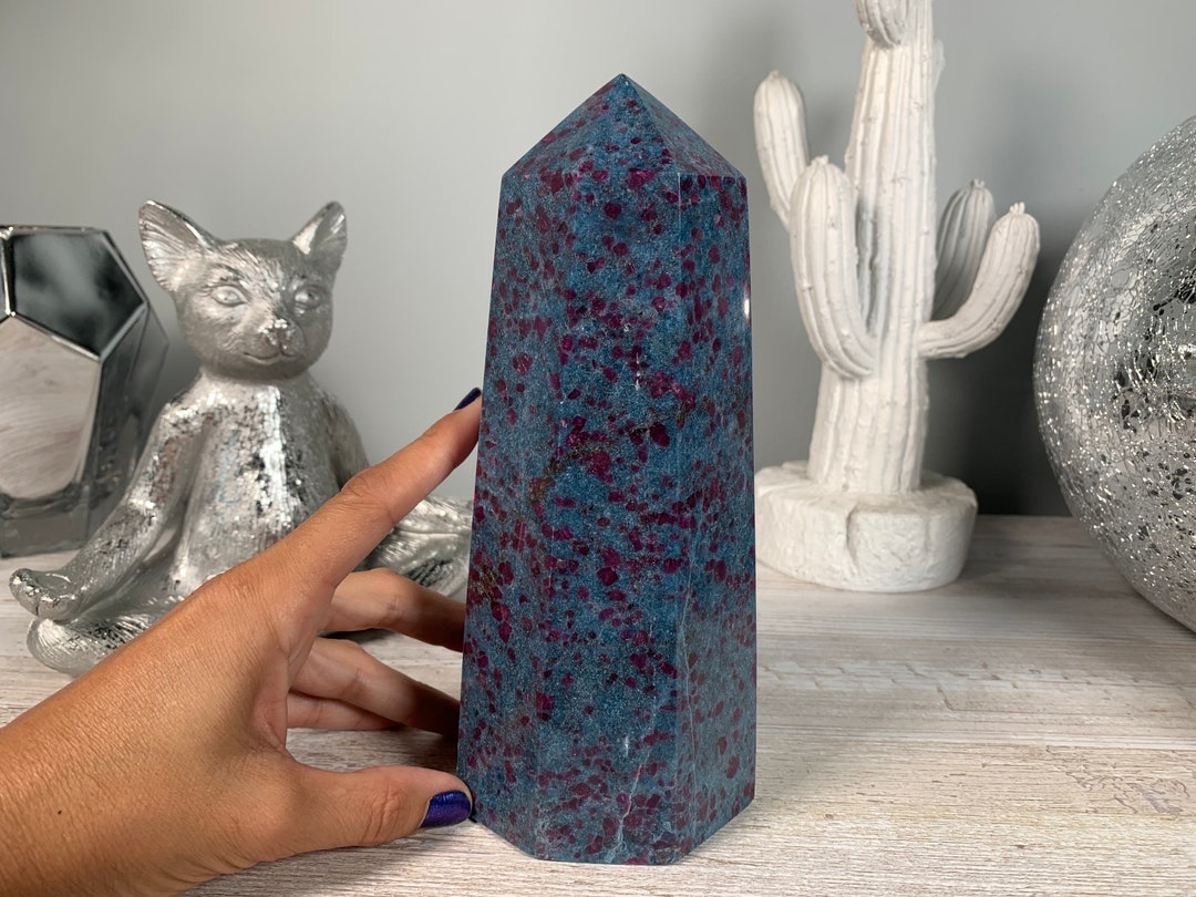 7.6 193 Mm Ruby and Kyanite Tower, Ruby Kyanite Point, Large Polished ...